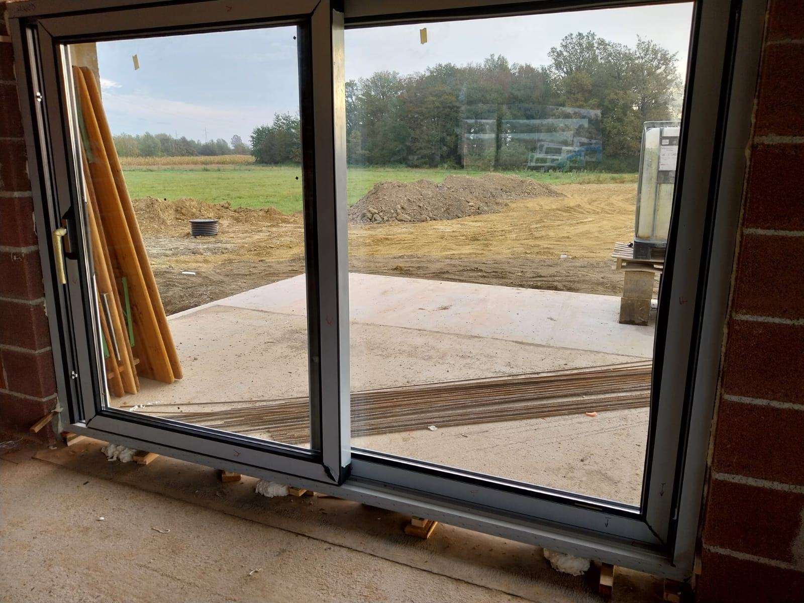 Klizna staklena stijena sa komarnikom, 3000x2060 mm, antracit, NOVO