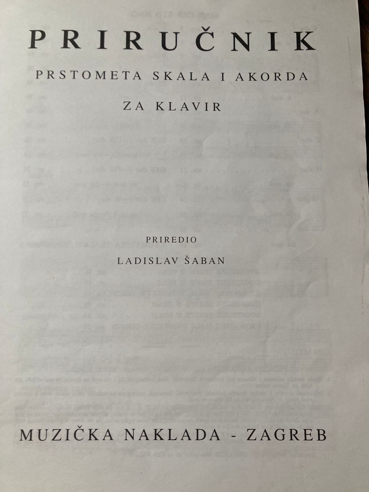 Priručnik za klavir prstohvat Šaban