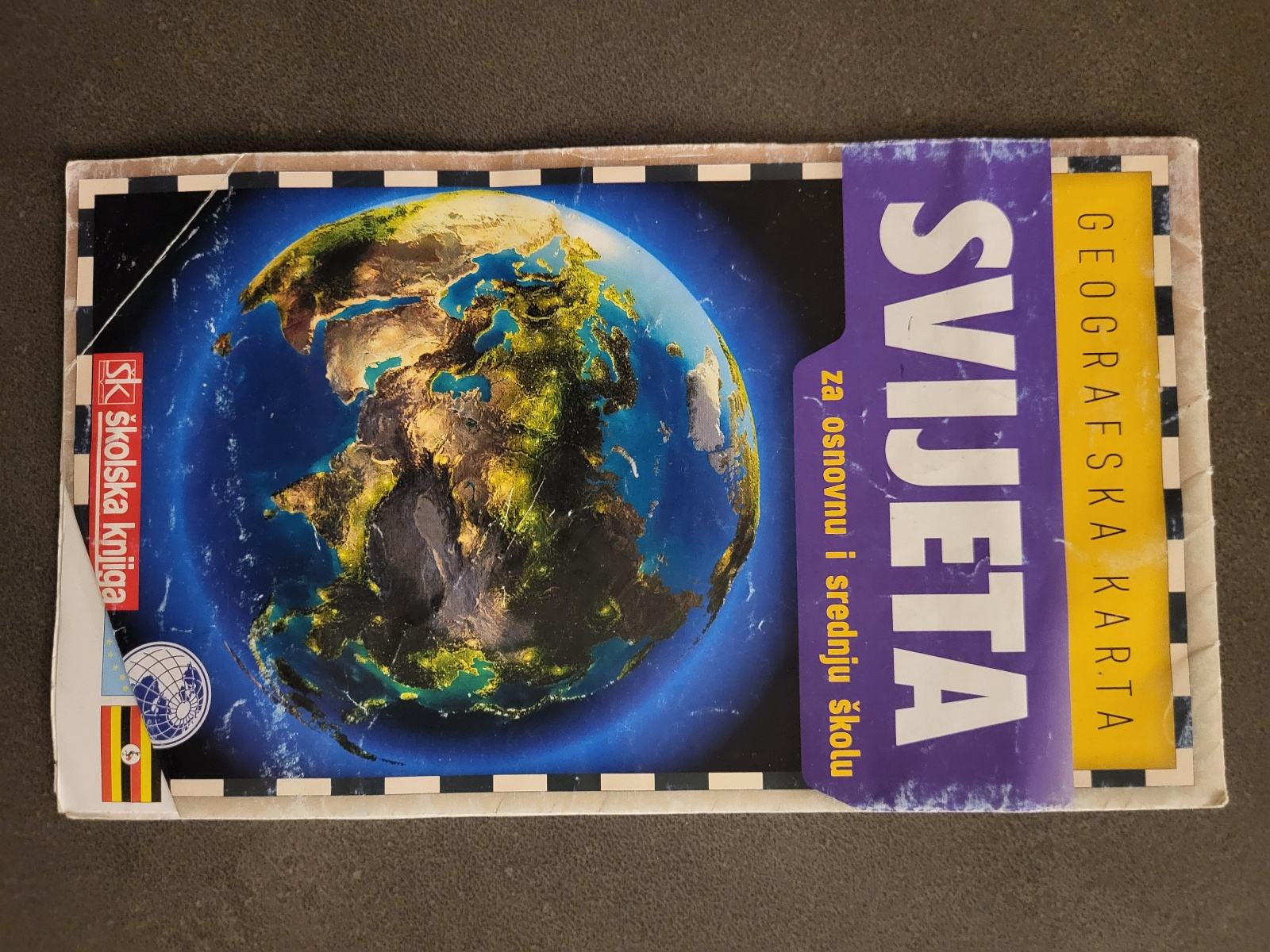 Geografska karta svijeta za osnovnu i srednju školu