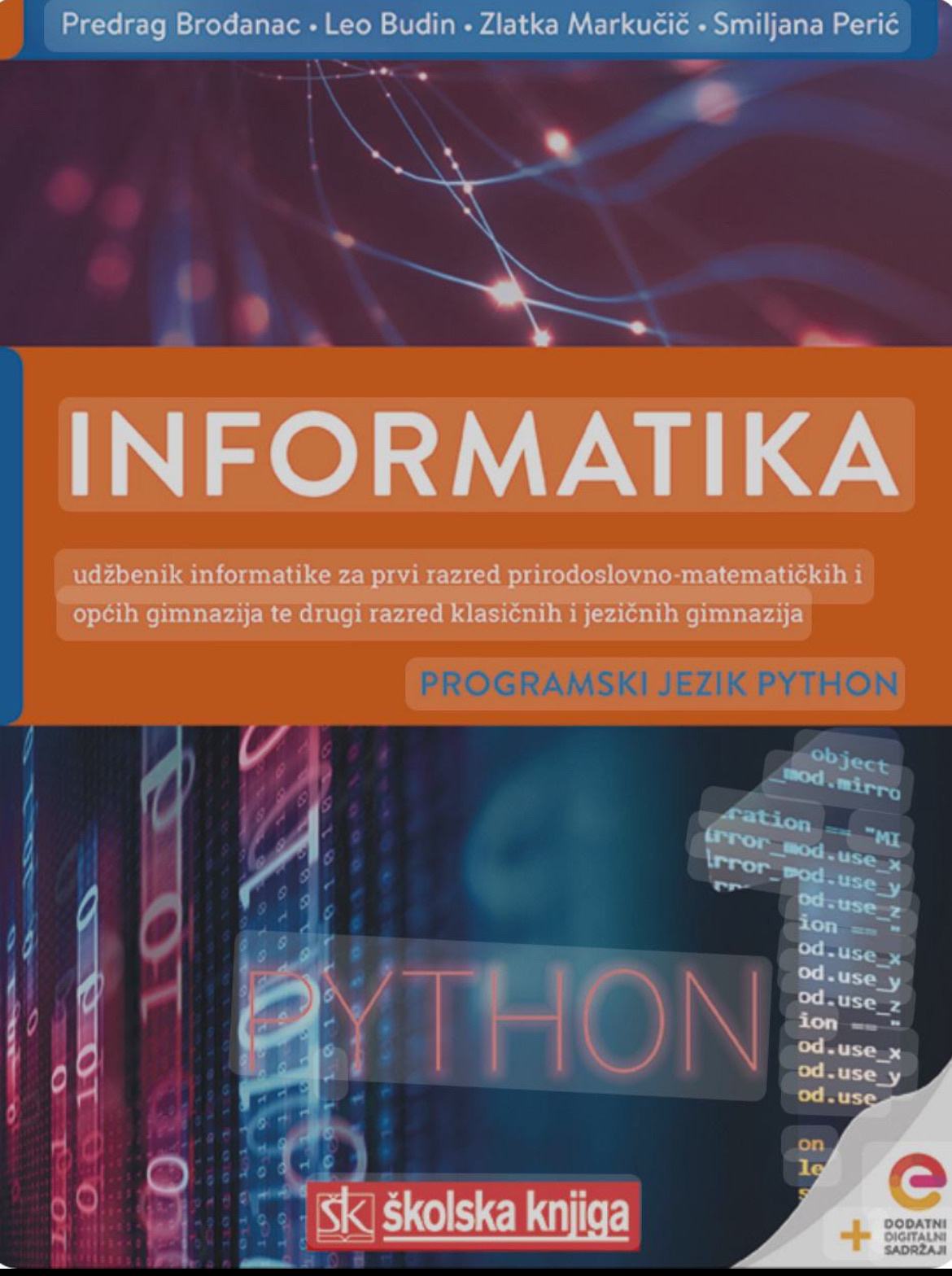 Informatika udžbenik za prvi razred prirodoslovno-matemtičkih