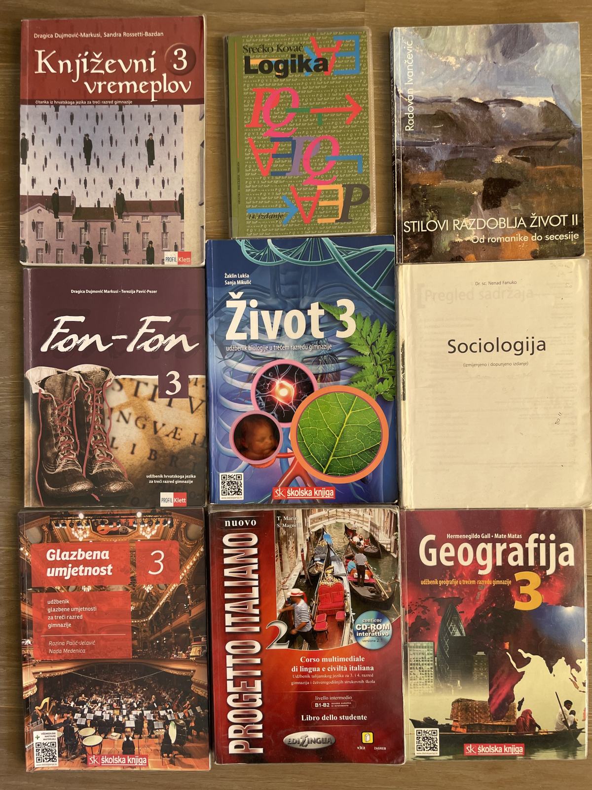 Školski udžbenici za 3. razred gimnazije