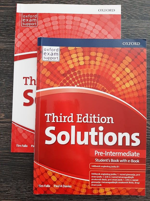 SOLUTIONS THIRD EDITION PRE-INTERMEDIATE, udžbenik i radna bilježnica