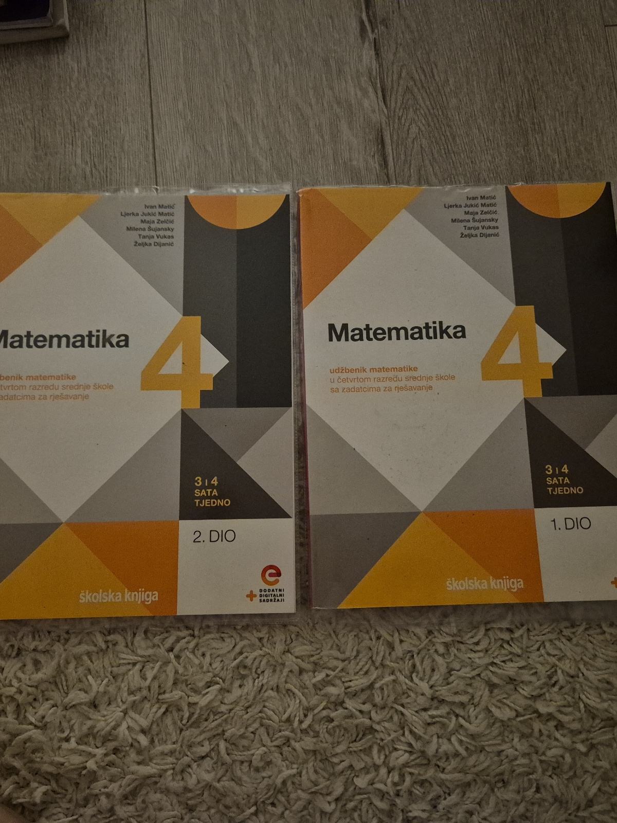 Udžbenik Matematika 4, Školska knjiga. 1. i 2. dio