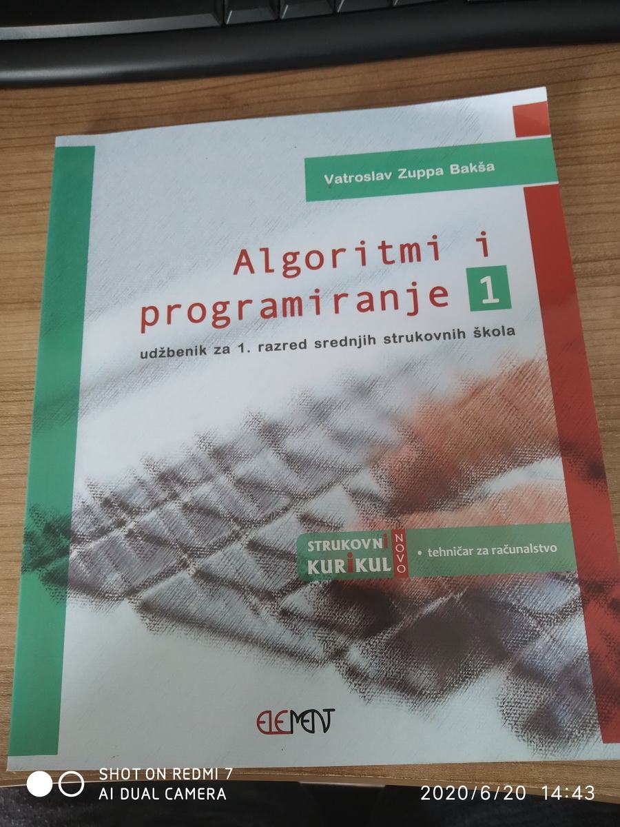 Algoritmi i programiranje 1, udžbenik, Vatroslav Zuppa Bakša