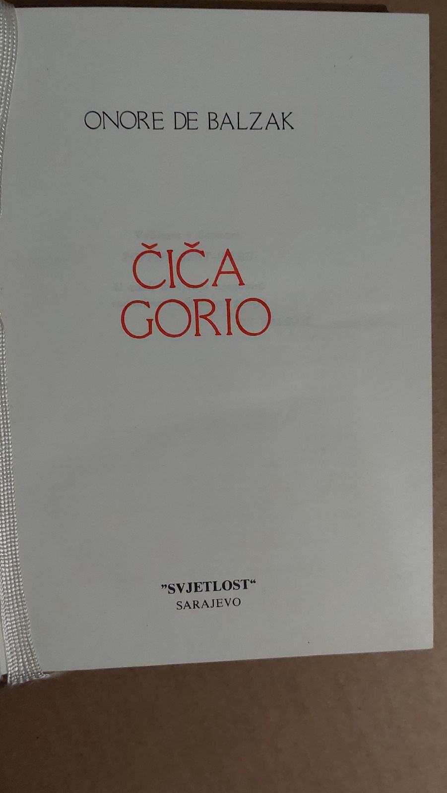 ČIČA GORIO Onore de Balzak