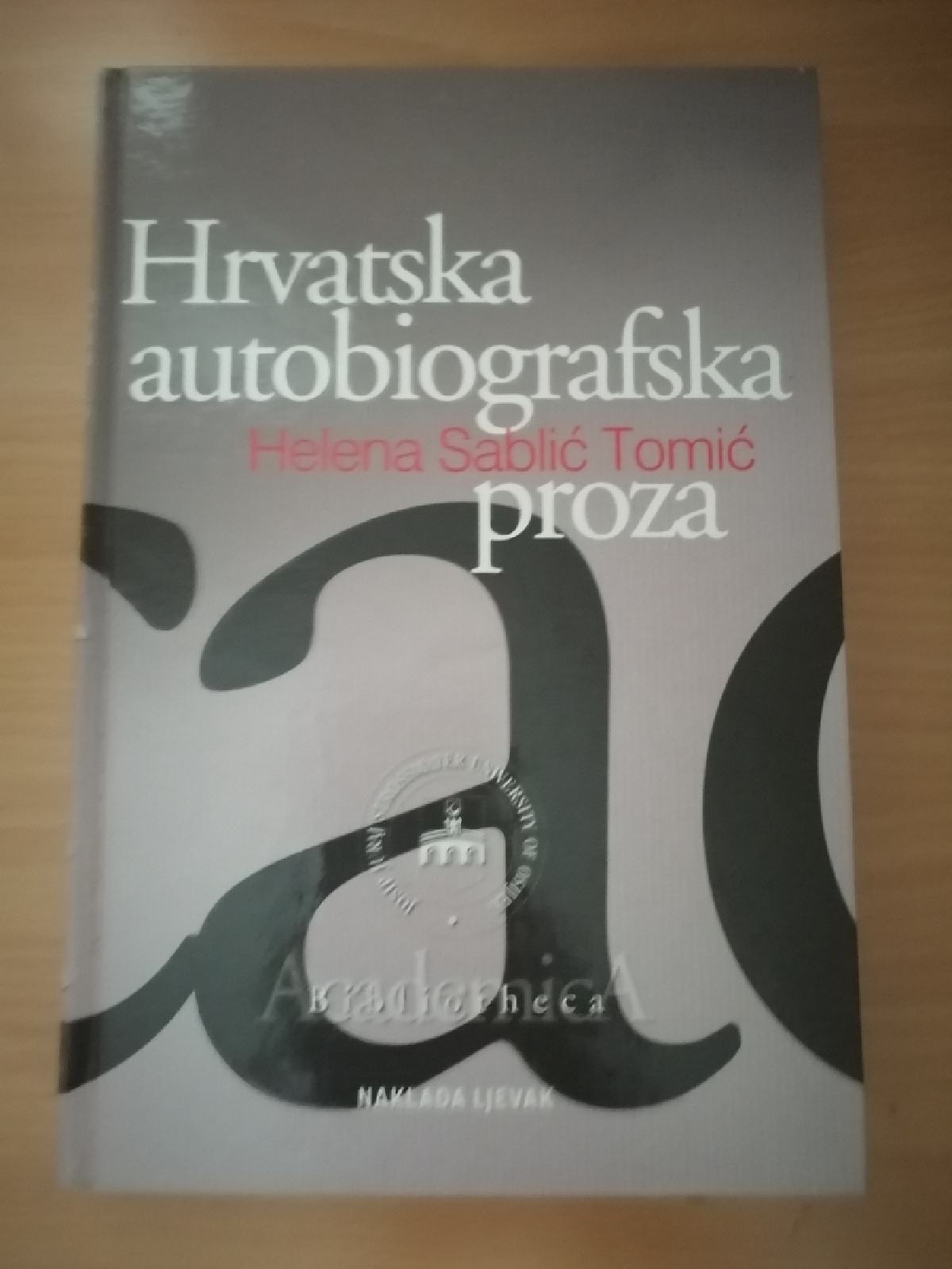 HELENA SABLIĆ TOMIĆ, Hrvatska autobiografska proza
