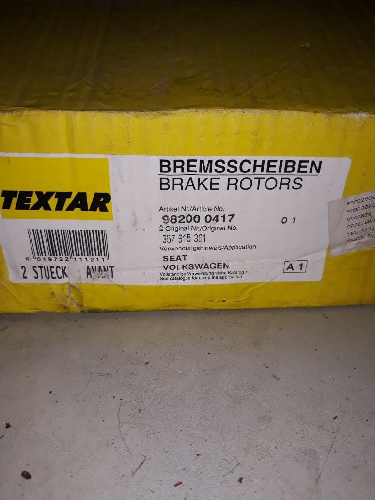 Textar kočioni diskovi vw/seat