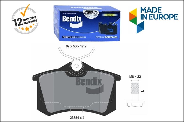 Zadnje kočione disk pločice Bendix BPD1000 ⚡