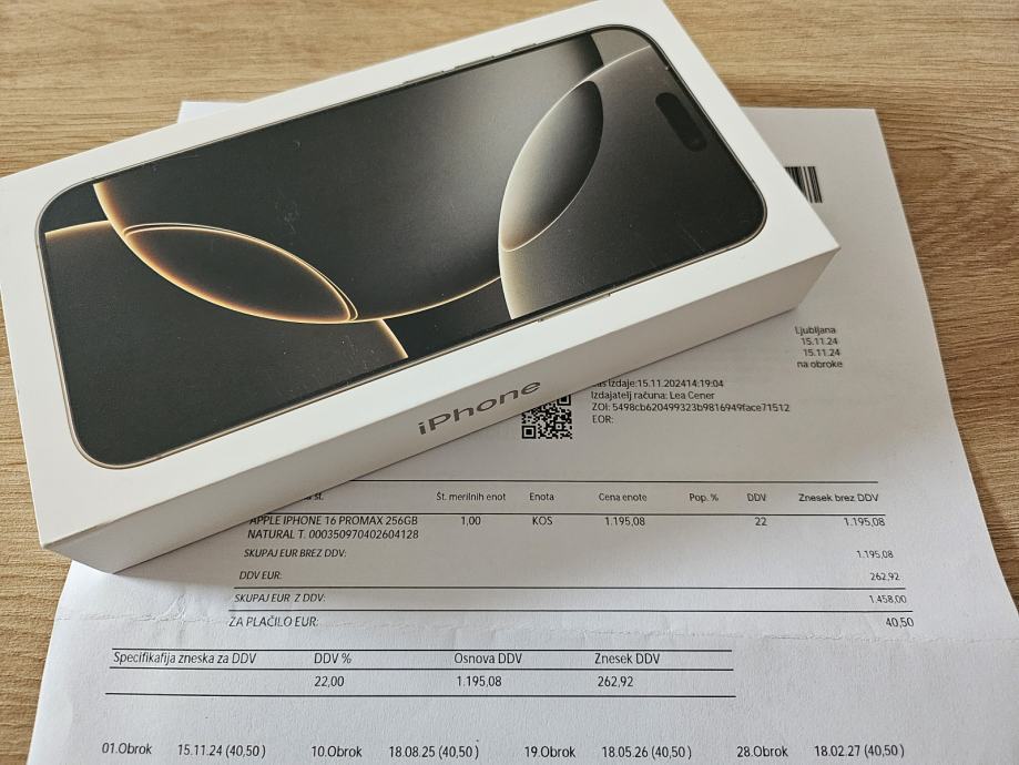 APPLE IPHONE 16 PRO MAX 256GB mobitel