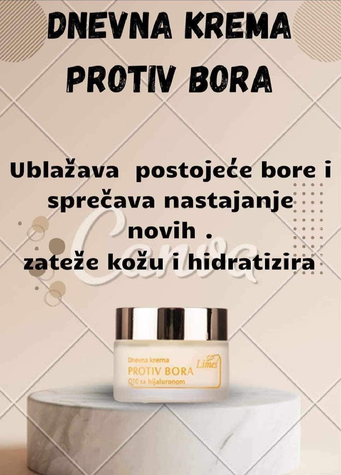 DNEVNA KREMA PROTIV BORA Q10 sa hijaluronom, 50ml