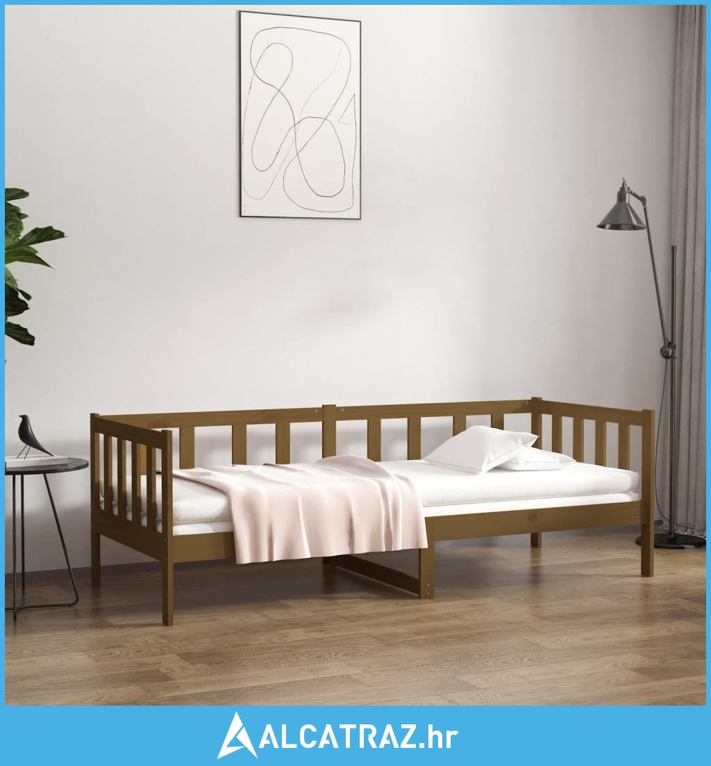 Dnevni ležaj smeđa boja meda 90 x 190 cm od masivne borovine - NOVO
