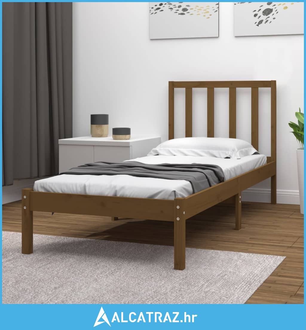 Okvir za krevet boja meda od borovine 90 x 190 cm jednokrevetni - NOVO