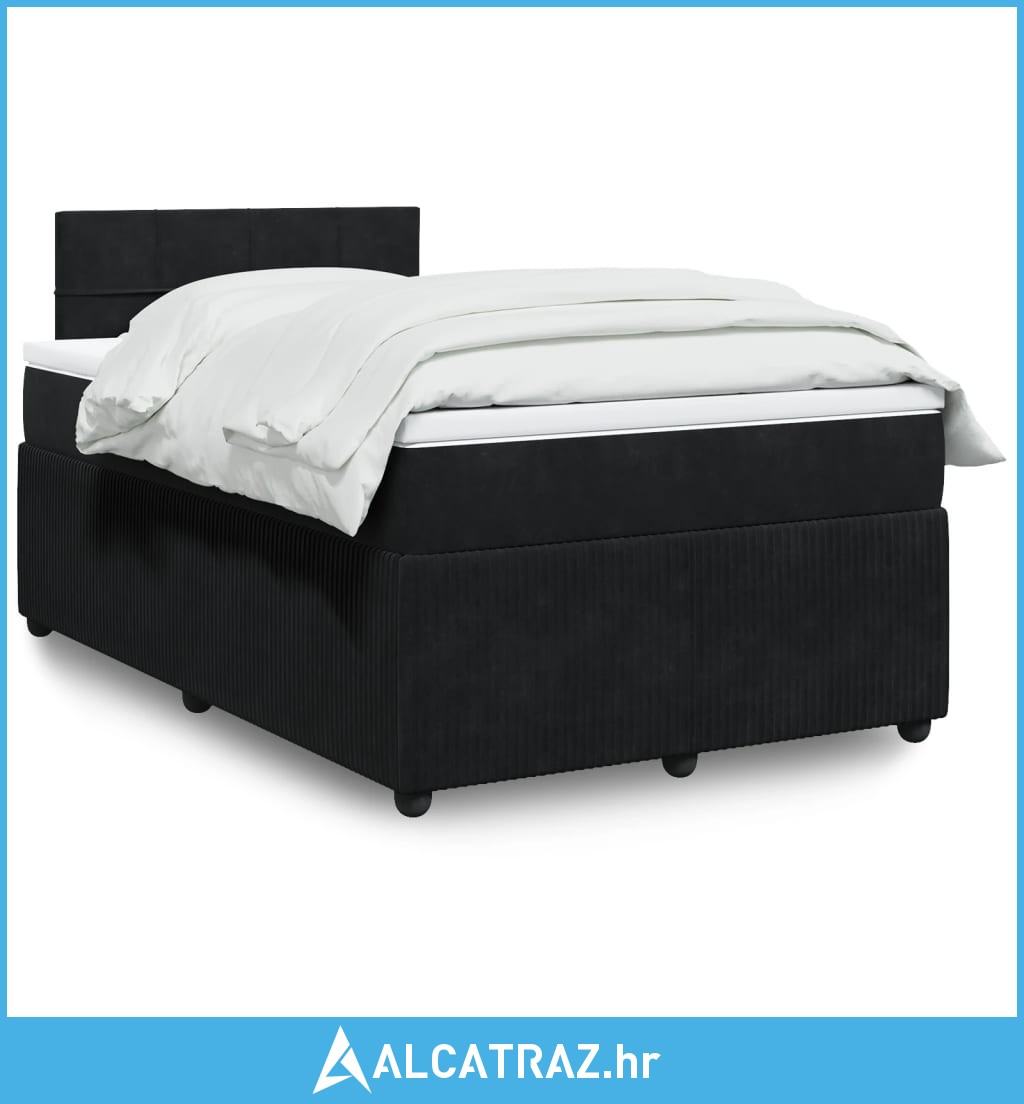 Box spring krevet s madracem crni 120 x 200 cm baršunasti - NOVO