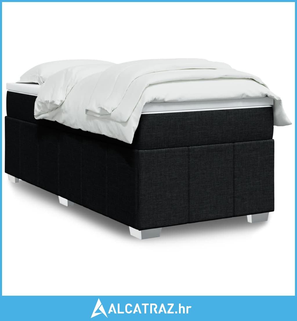 Box spring krevet s madracem crni 80 x 200 cm od tkanine - NOVO