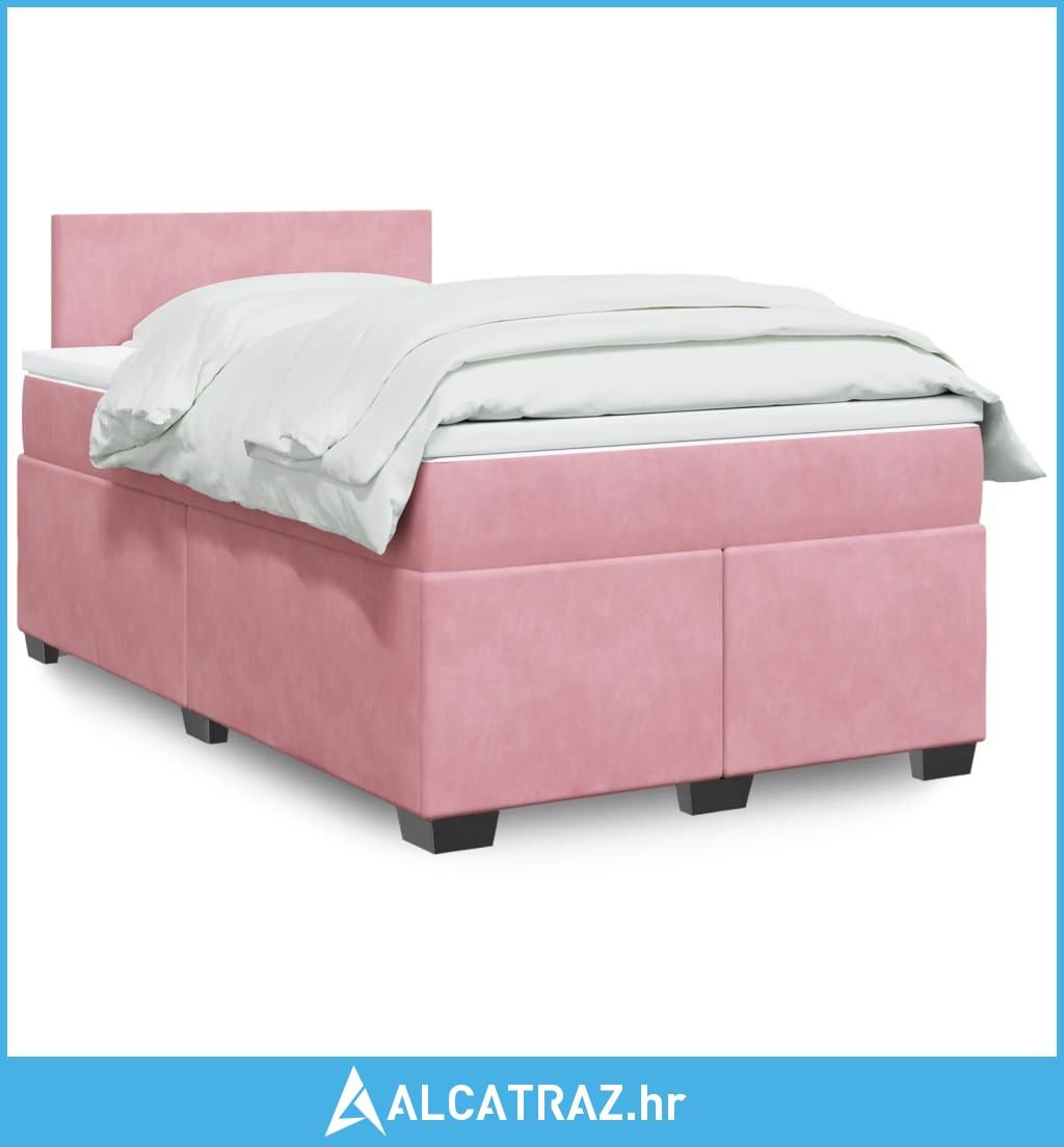 Box spring krevet s madracem ružičasti 120 x 200 cm baršunasti - NOVO