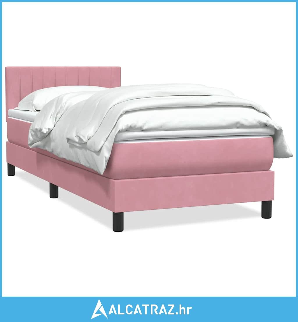 Box spring krevet s madracem ružičasti 80 x 220 cm baršunasti - NOVO