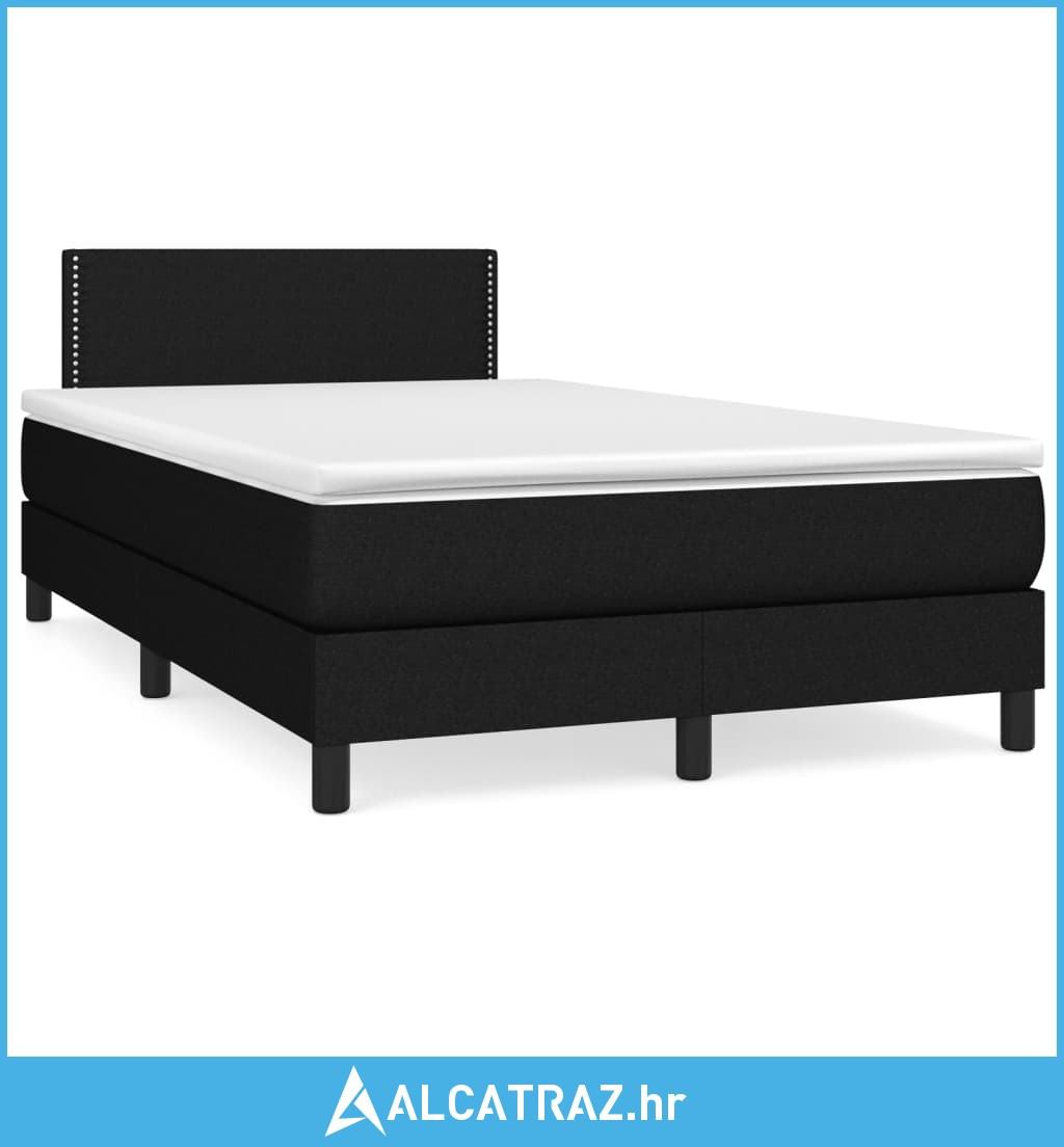 Krevet box spring s madracem crni 120 x 190 cm od tkanine - NOVO