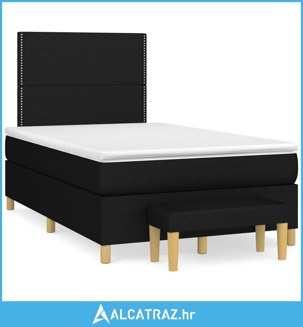 Krevet box spring s madracem crni 120 x 190 cm od tkanine - NOVO