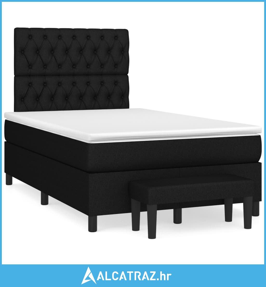 Krevet box spring s madracem crni 120 x 190 cm od tkanine - NOVO