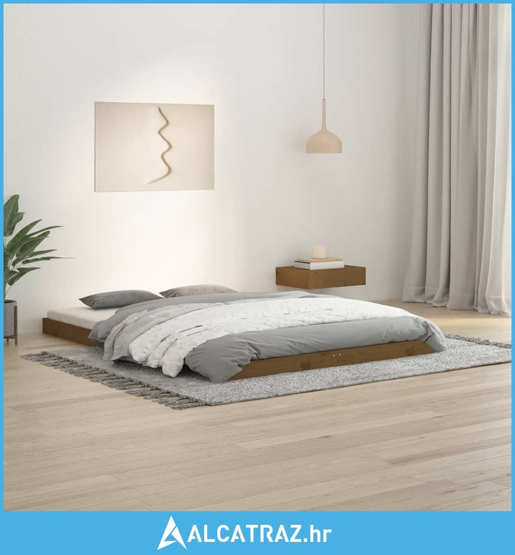 Okvir za krevet od borovine boja meda 135x190 cm 4FT6 bračni - NOVO