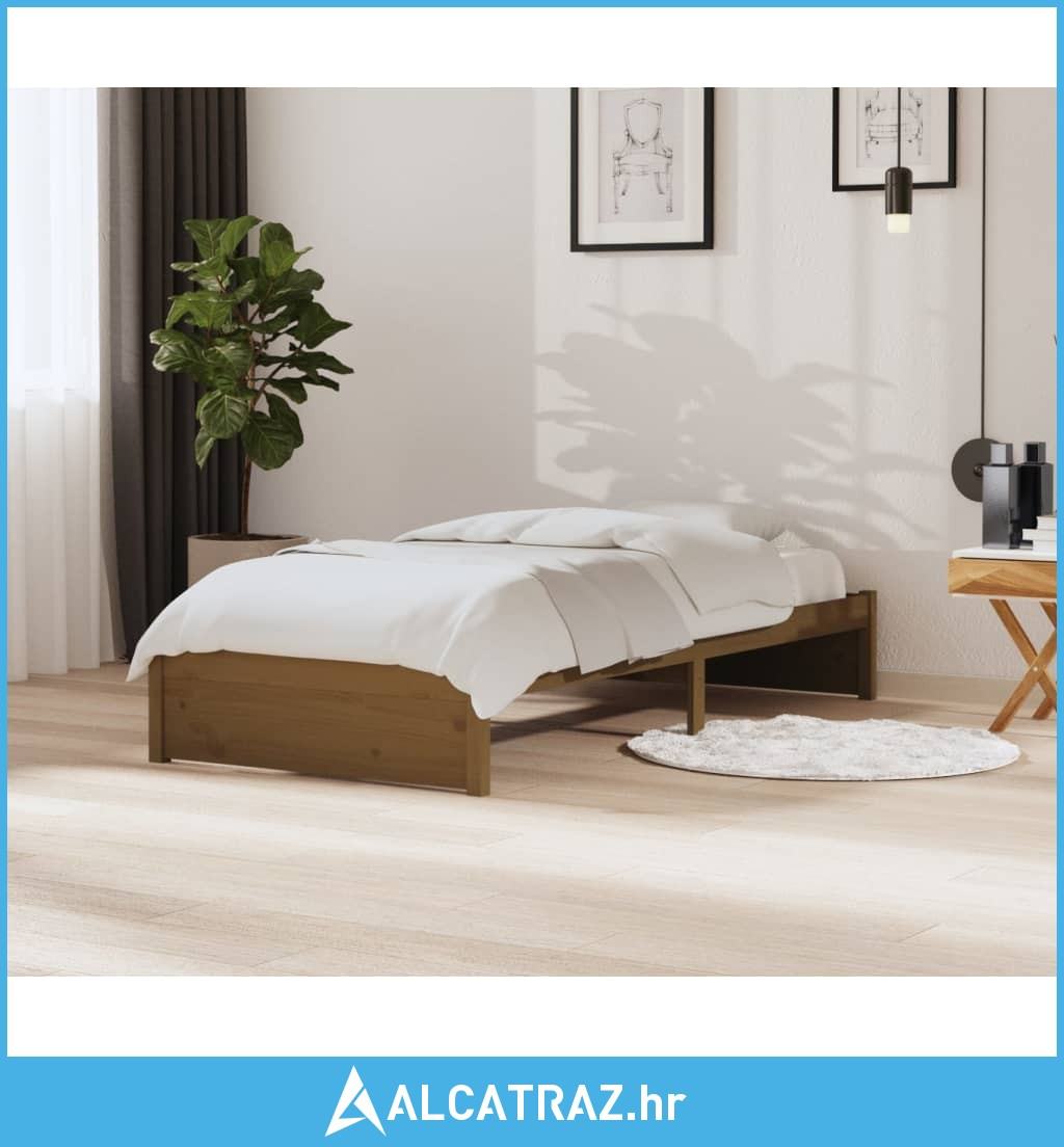 Okvir za krevet od masivnog drva smeđa boja meda 90 x 200 cm - NOVO