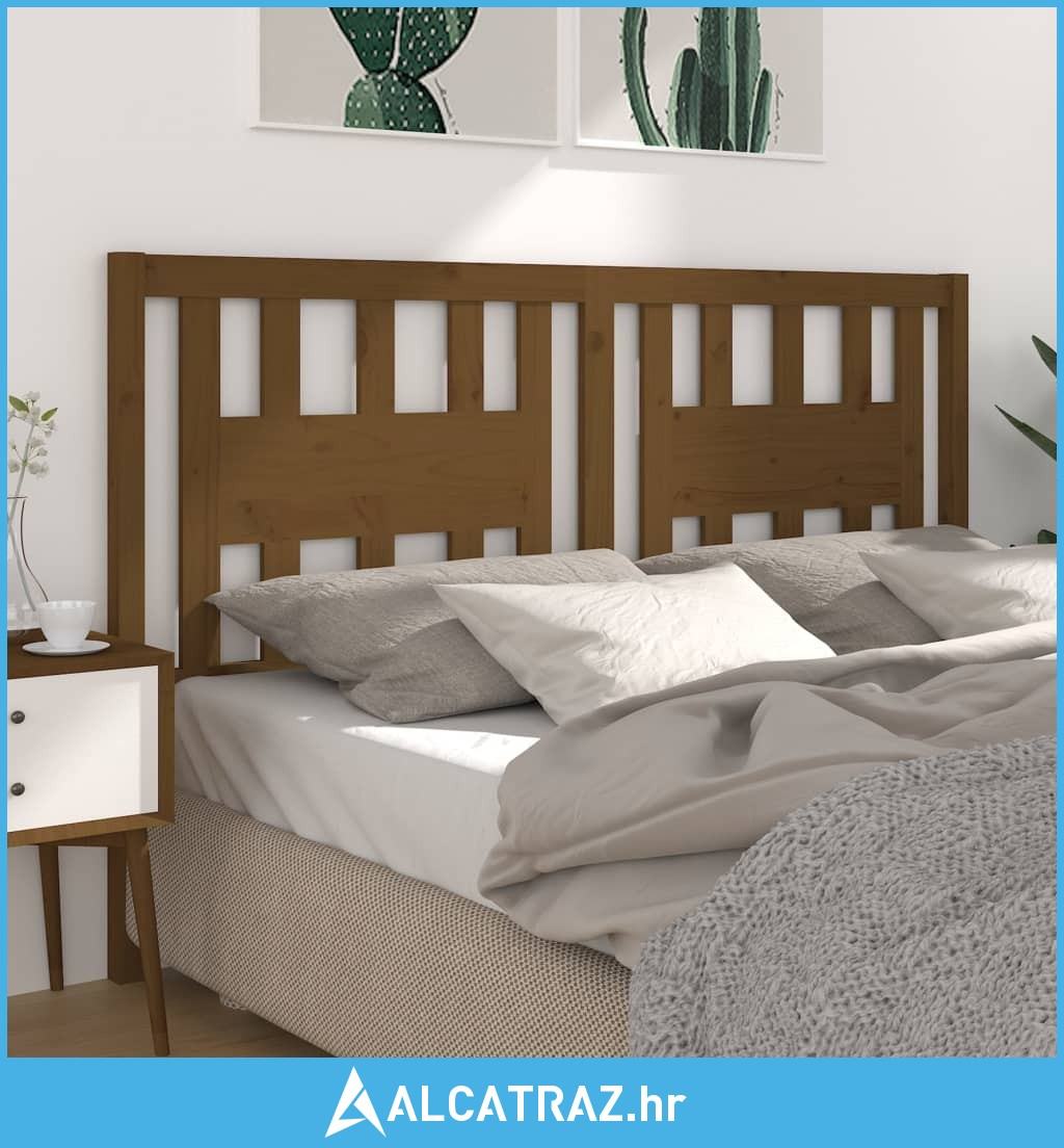 Uzglavlje smeđa boja meda 186 x 4 x 100 cm od masivne borovine - NOVO