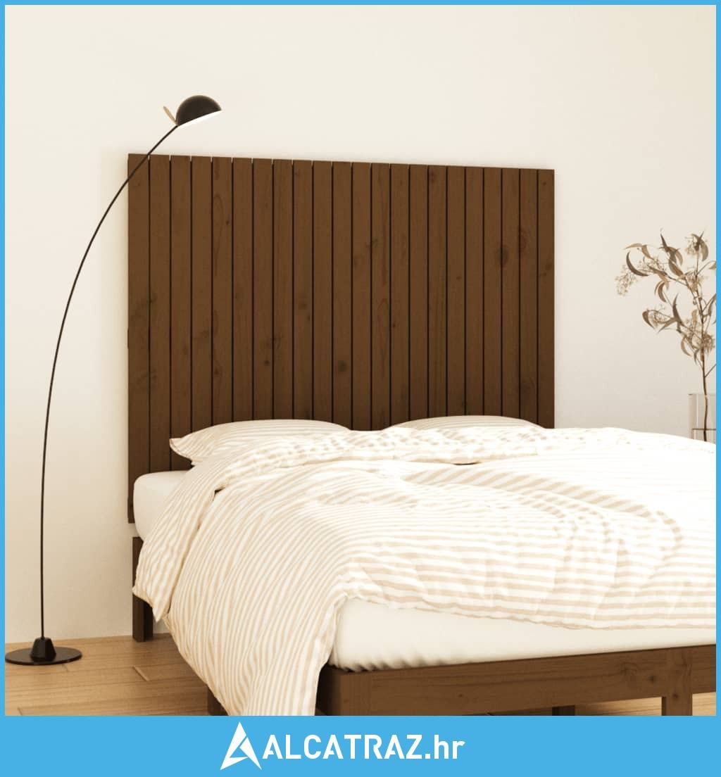 Zidno uzglavlje boja meda 140x3x110 cm masivna borovina - NOVO