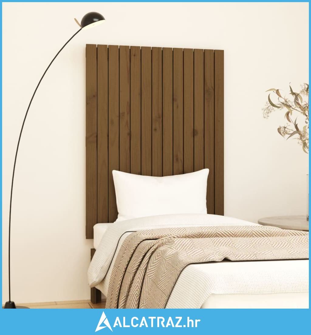 Zidno uzglavlje boja meda 82,5x3x110 cm masivna borovina - NOVO