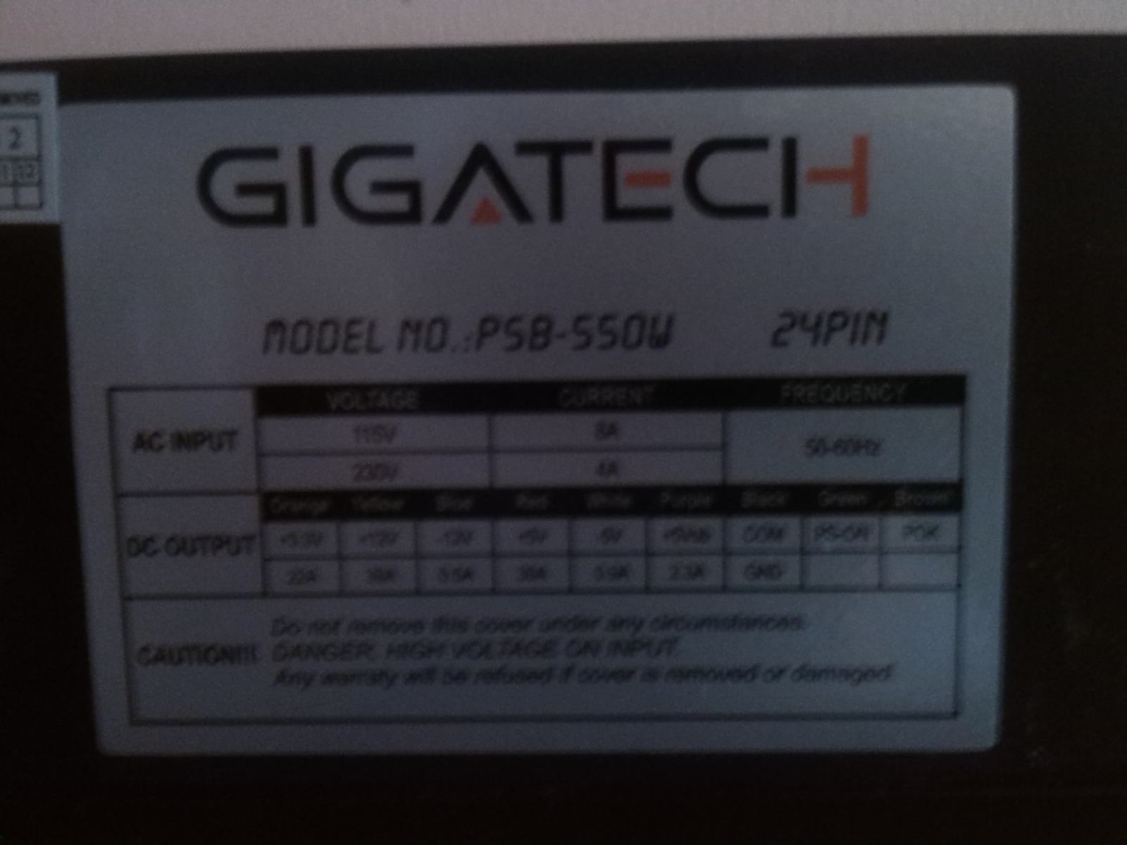 Gigatech napajanje 550W