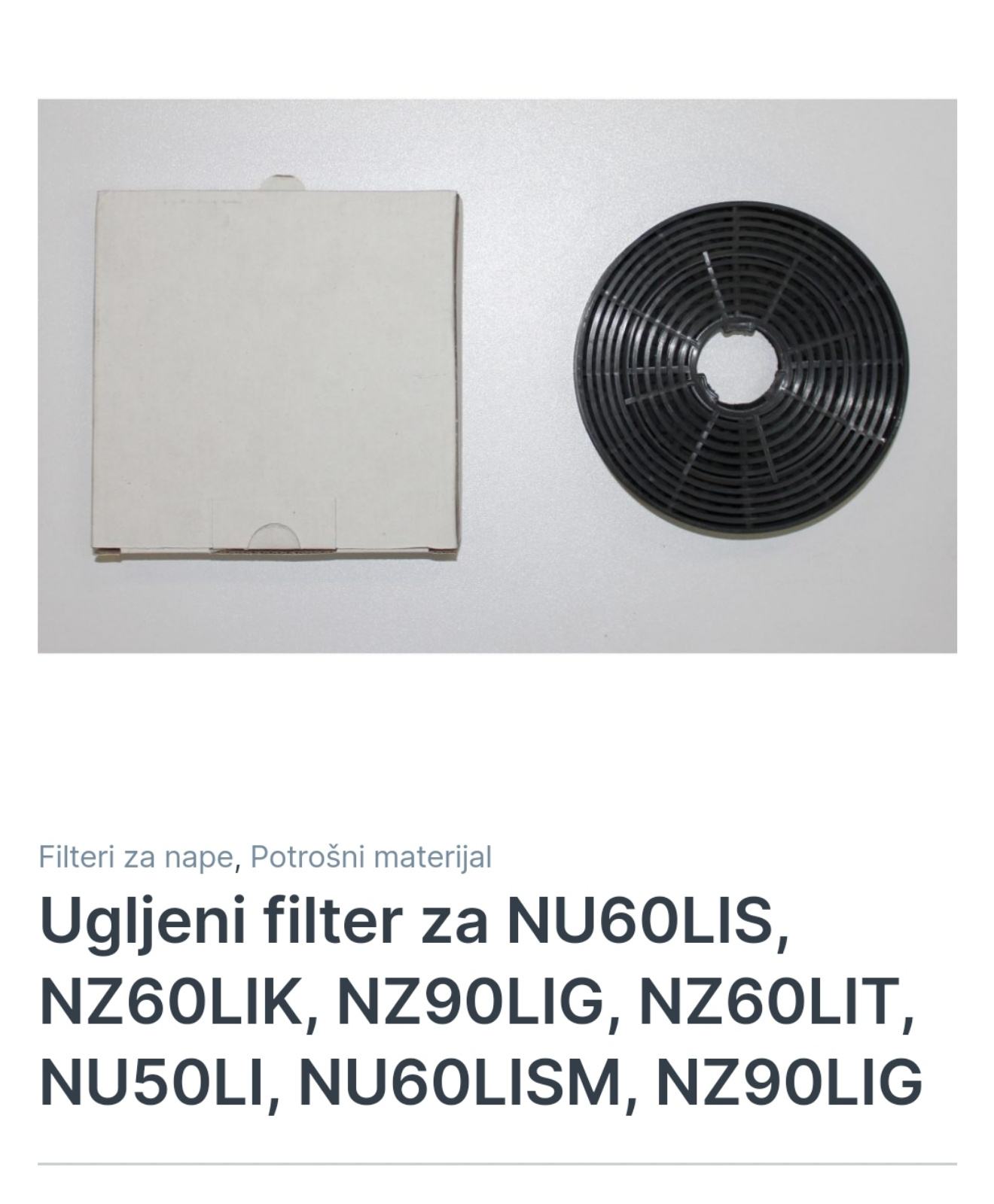 Filter za kuhinjsku napu Končar