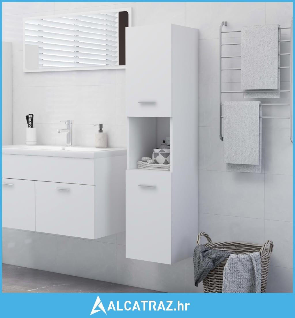 Kupaonski ormarić bijeli 30 x 30 x 130 cm od iverice - NOVO