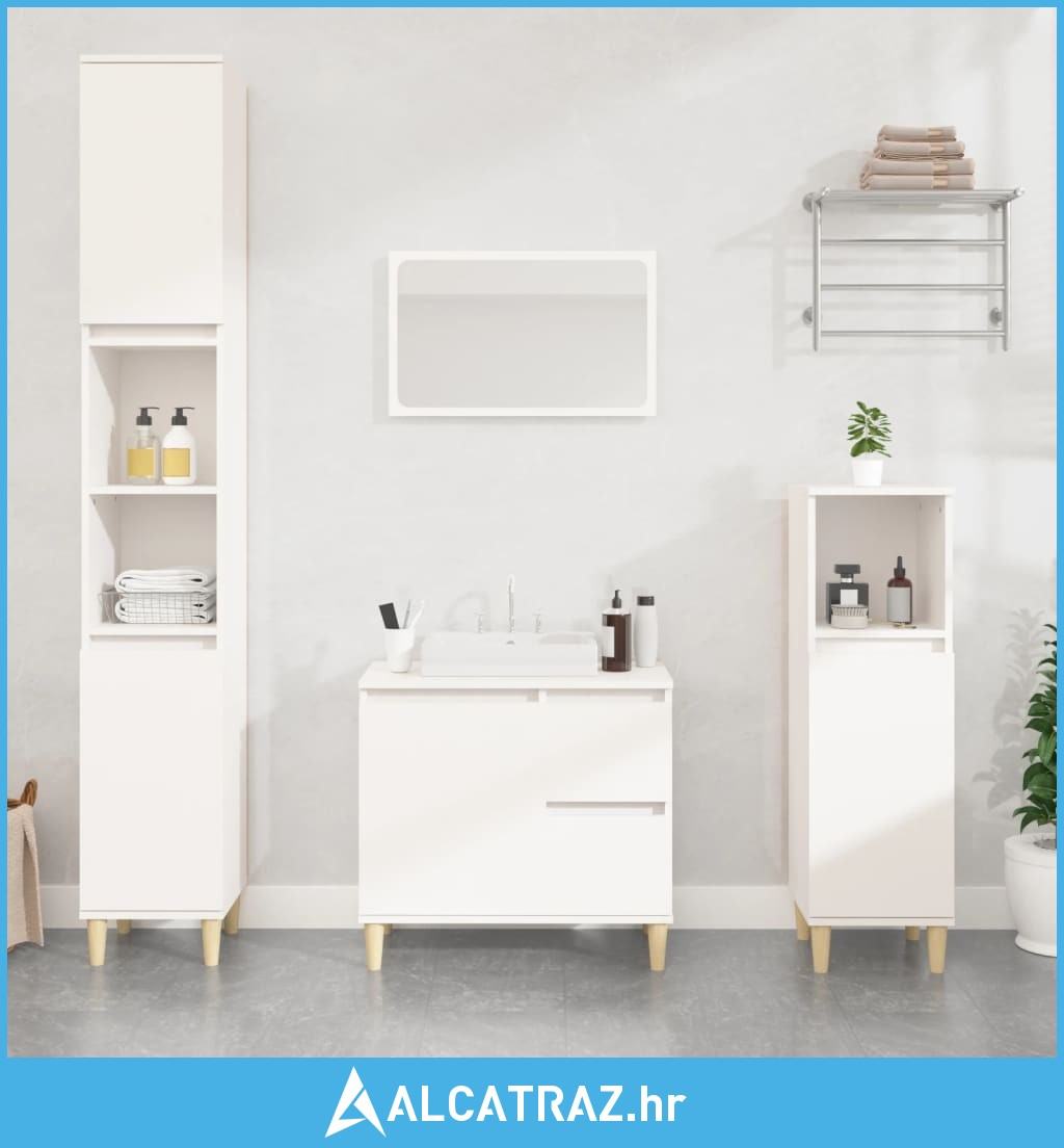 Kupaonski ormarić bijeli 65 x 33 x 60 cm od konstruiranog drva - NOVO