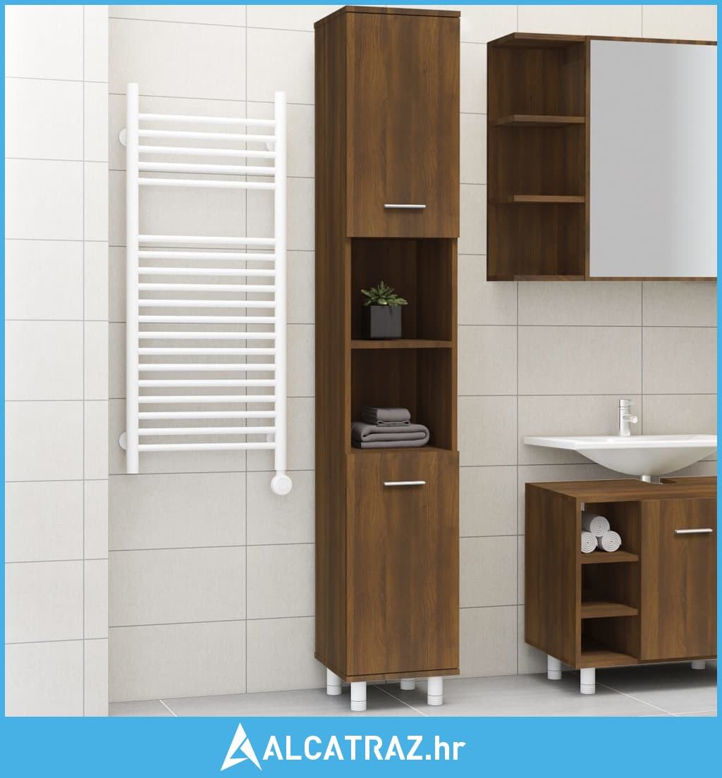 Kupaonski ormarić boja smeđeg hrasta 30 x 30 x 179 cm drveni - NOVO