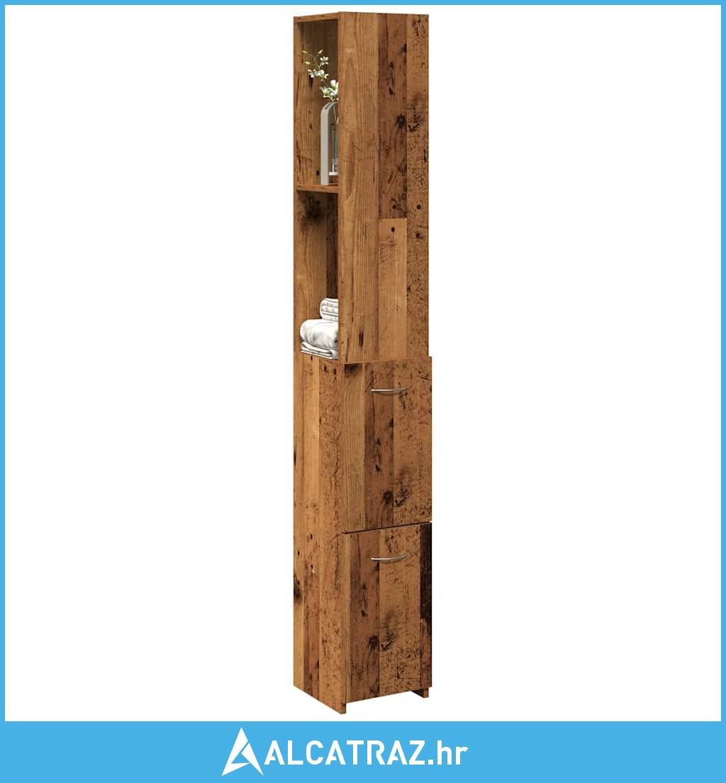 Kupaonski ormarić staro drvo 25x25x170 cm izrađeno drvo - NOVO