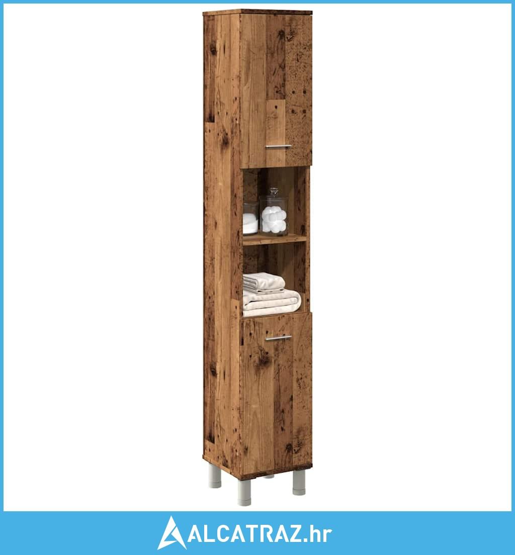 Kupaonski ormarić staro drvo 30x30x179 cm izrađeno drvo - NOVO