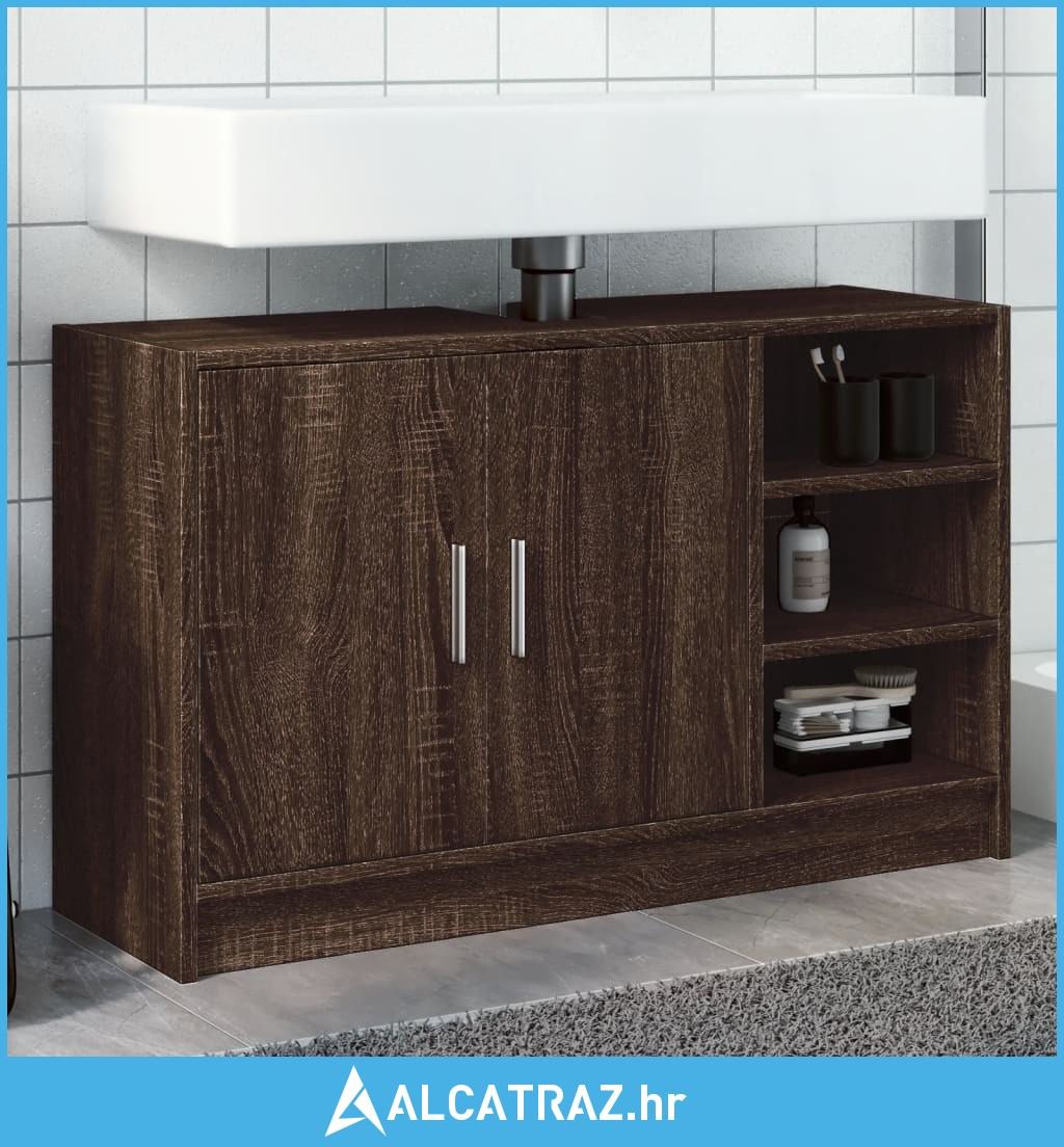 Ormarić za umivaonik smeđa boja hrasta 90 x 29 x 55 cm drveni - NOVO