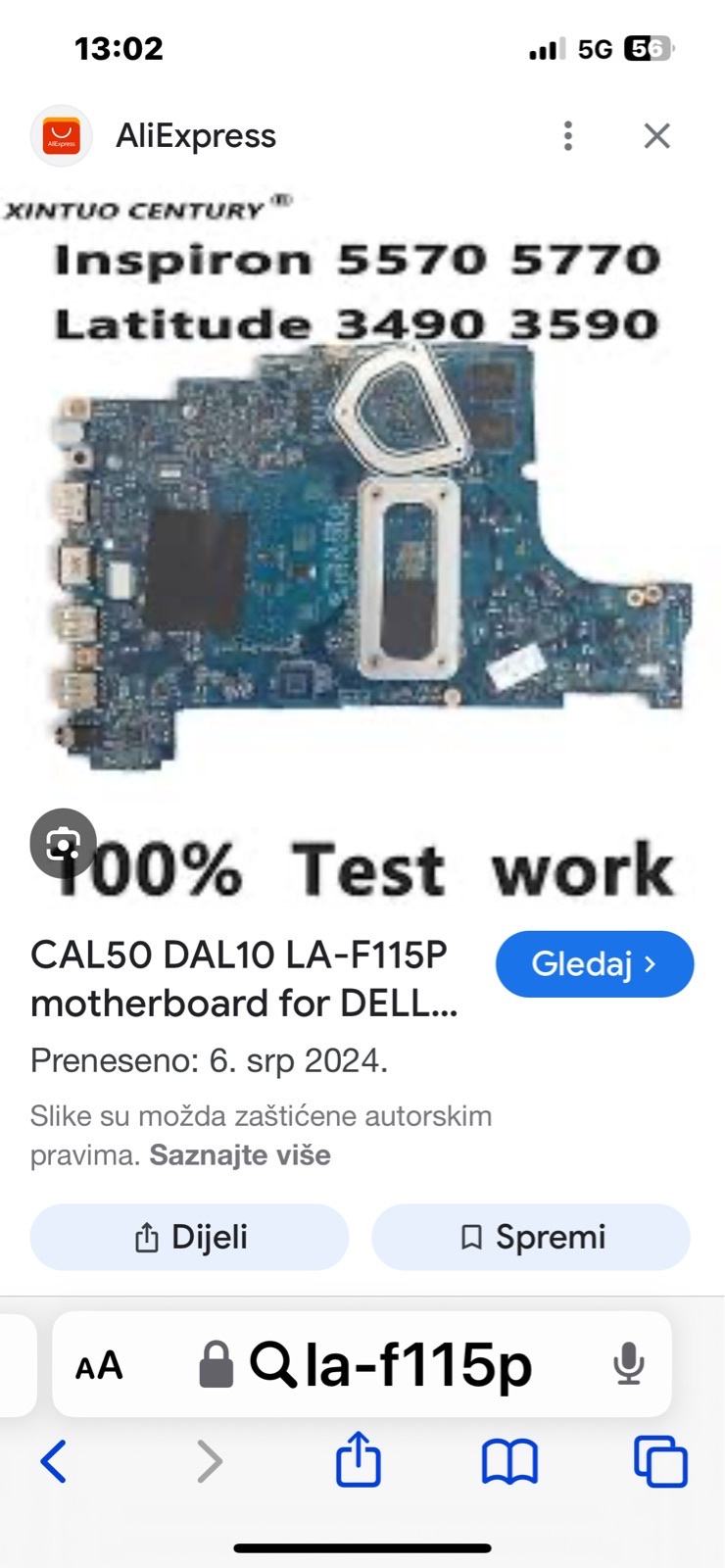 Maticna ploca za dell inspirion 5570 5770 latitude 3490 3590