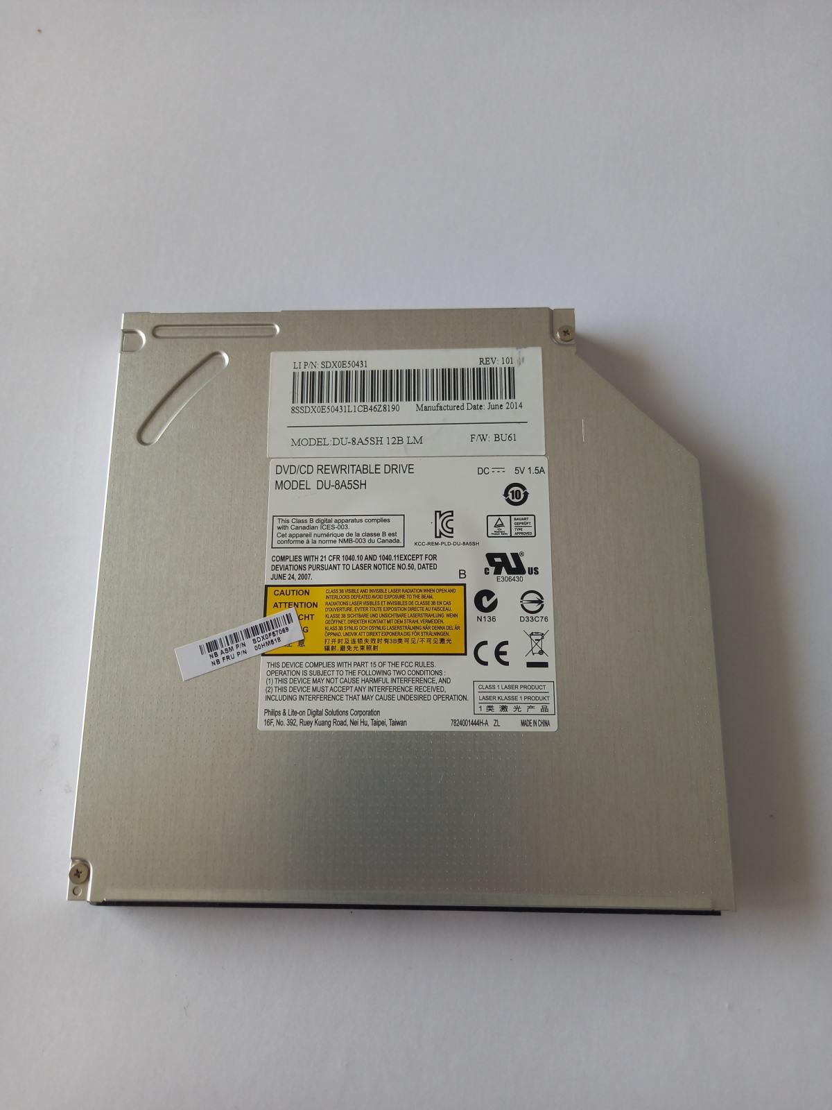 DVD/CD Rewritable DRIVE DU -8A5SH sata