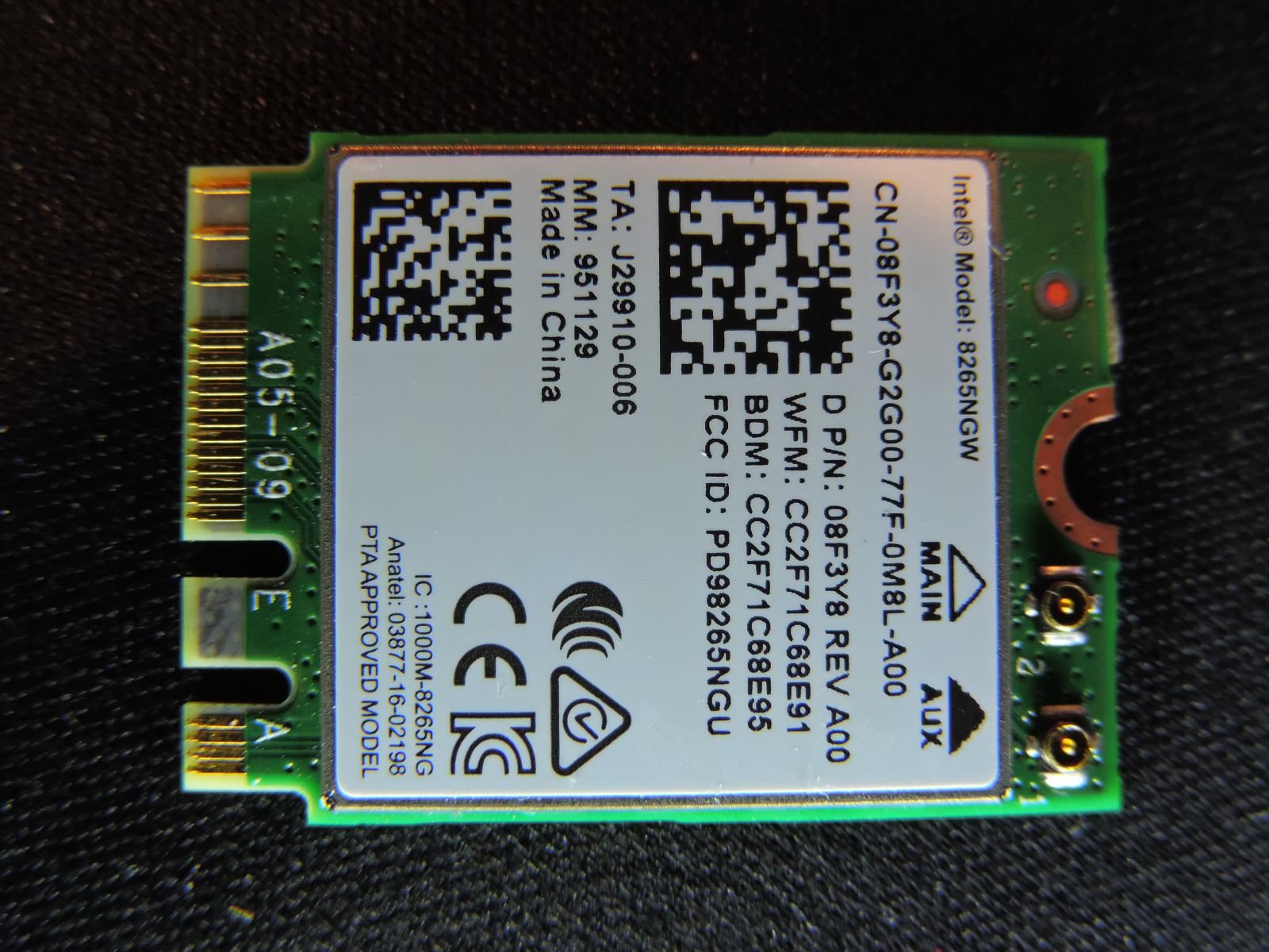 Intel Dual Band Wireless-AC 8265 8265NGW PCIe WIFI KARTICA M.2 DELL HP