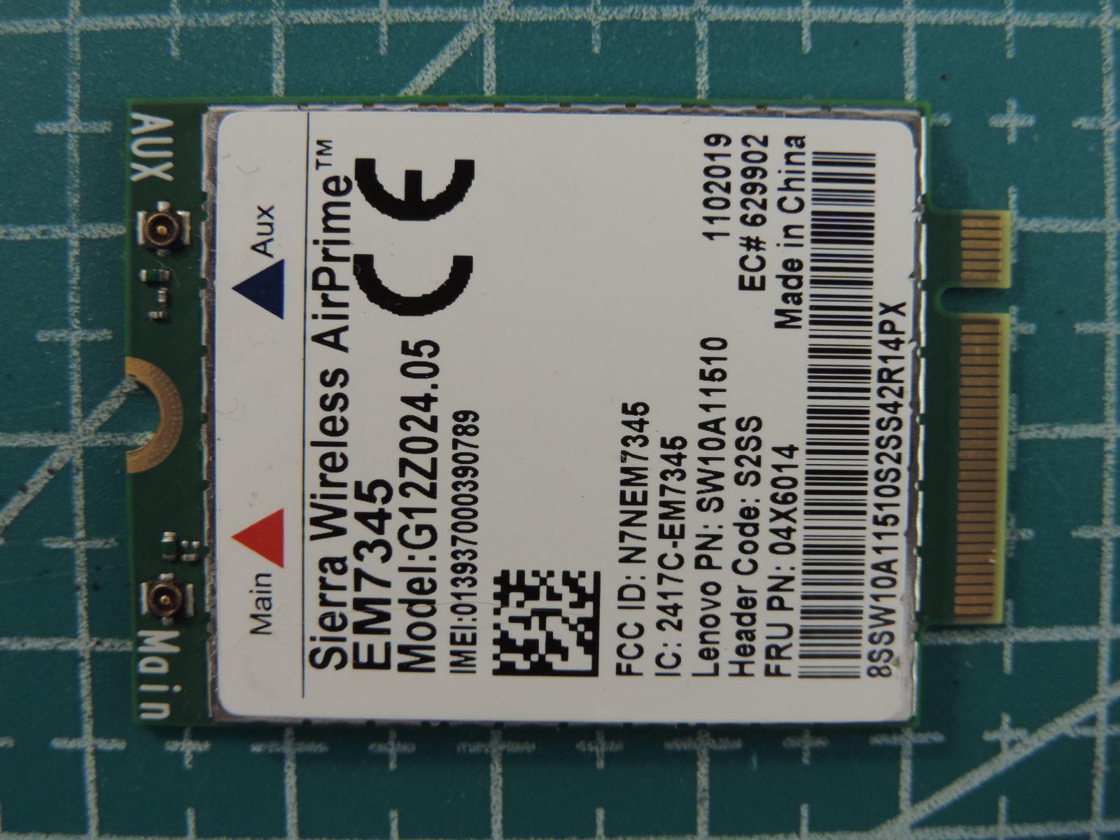 WWAN Sierra AirPrime EM7345 M.2 4G LTE Cat.3 Modem + GPS GNSS 04X6014