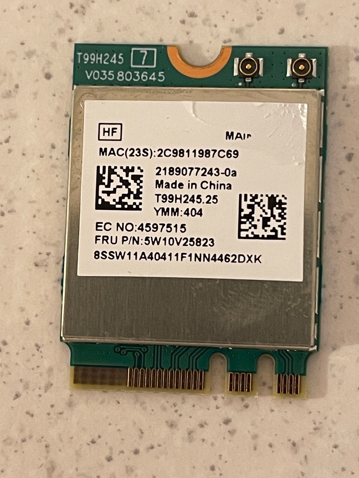 MediaTek Wi-Fi 6 MT7921 Wireless Card