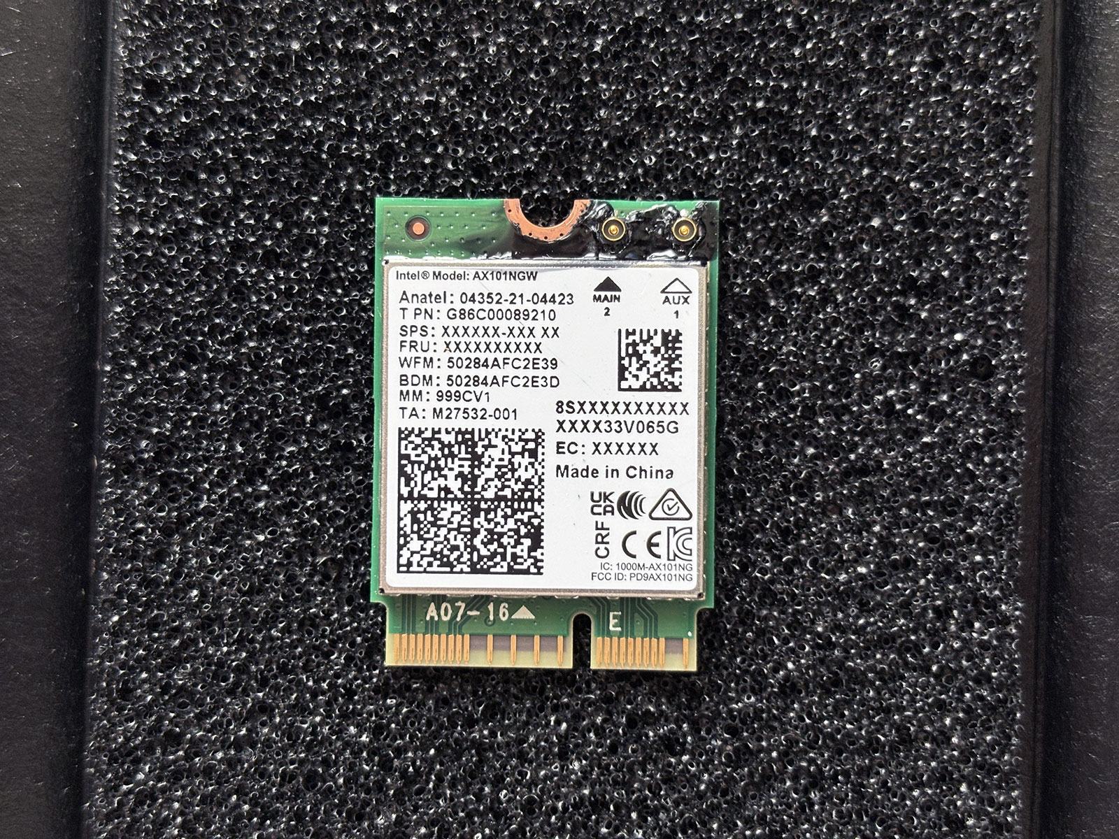 NVMe Intel Wi-Fi 6 AX101