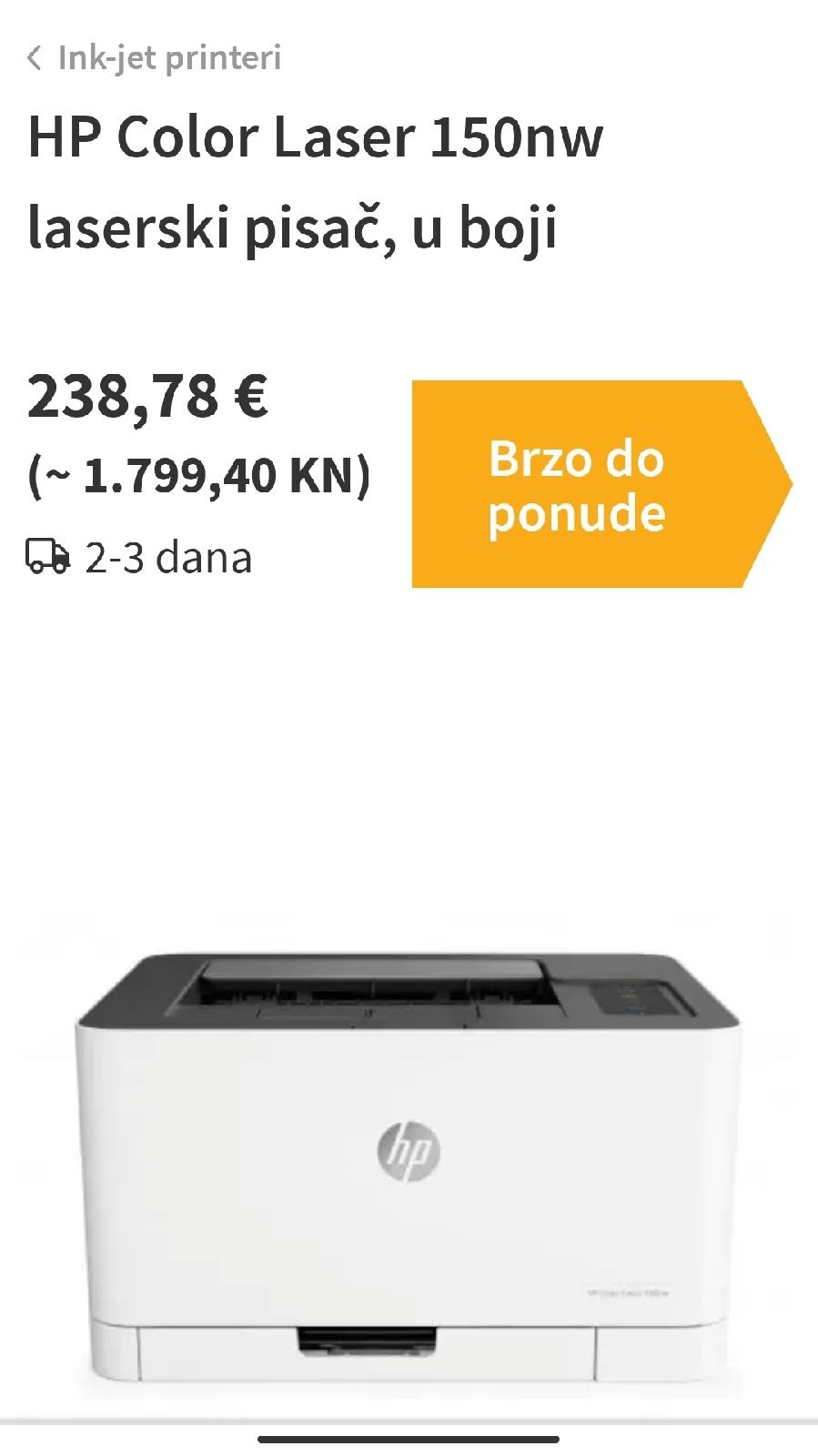 HP laserski printer u boji, nov i zapakiran, Color Laser 150 nv