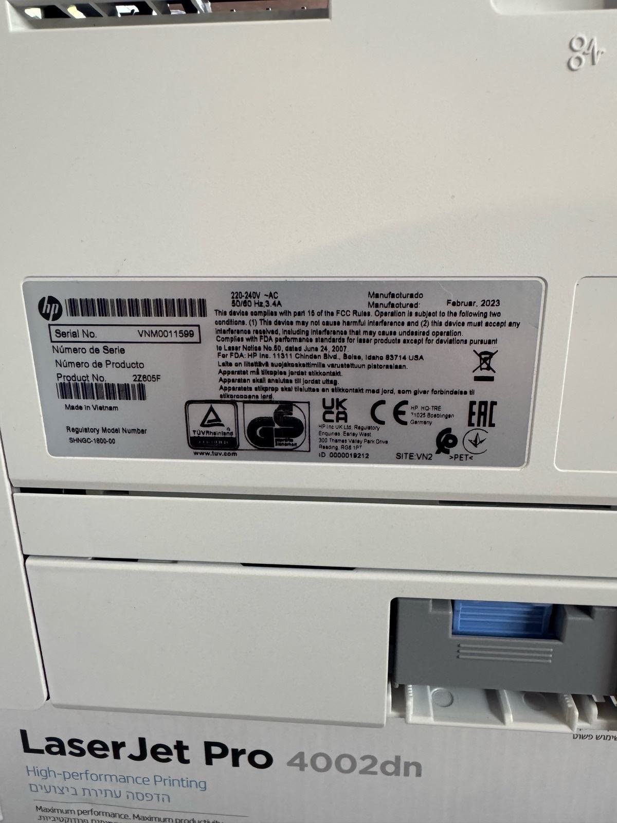 Printer HP Laserjet Pro 4002dn