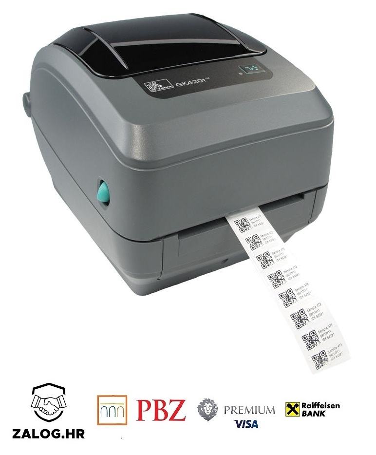 ZEBRA TT PRINTER GK420T ***DO 24 RATE*** NOVO!