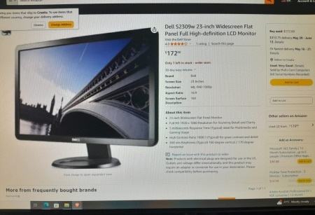 Monitor Dell S2309w 23-inch Full HD 1080p PC