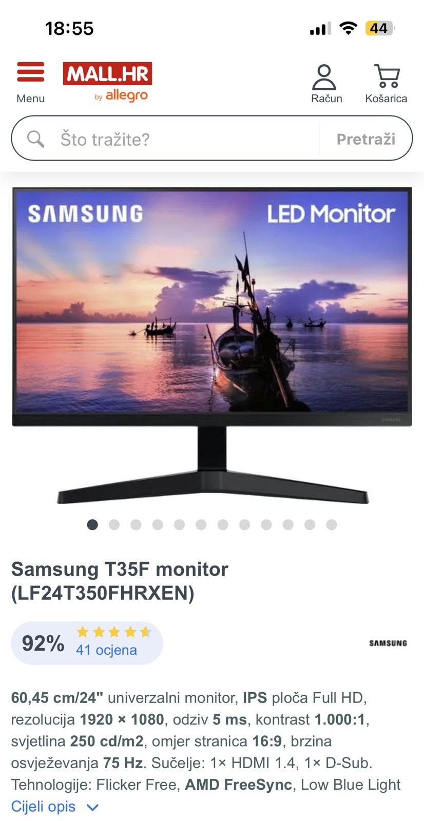 Samsung monitor, potpuno nov