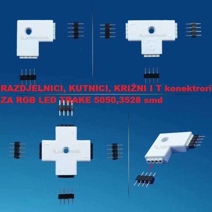 Konektori i Razdjelnici ZA RGB LED traku 4PIN 5050 3528