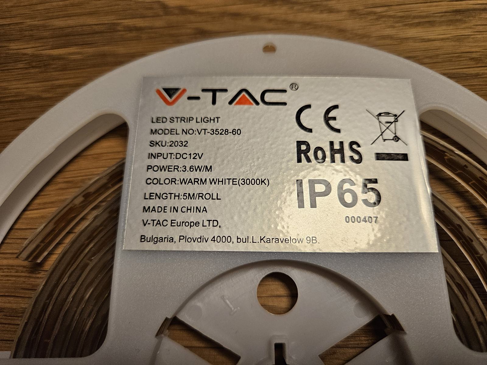 LED traka 3.6 W/m IP65 V-TAC 120 cm / 2 komada *NOVO*