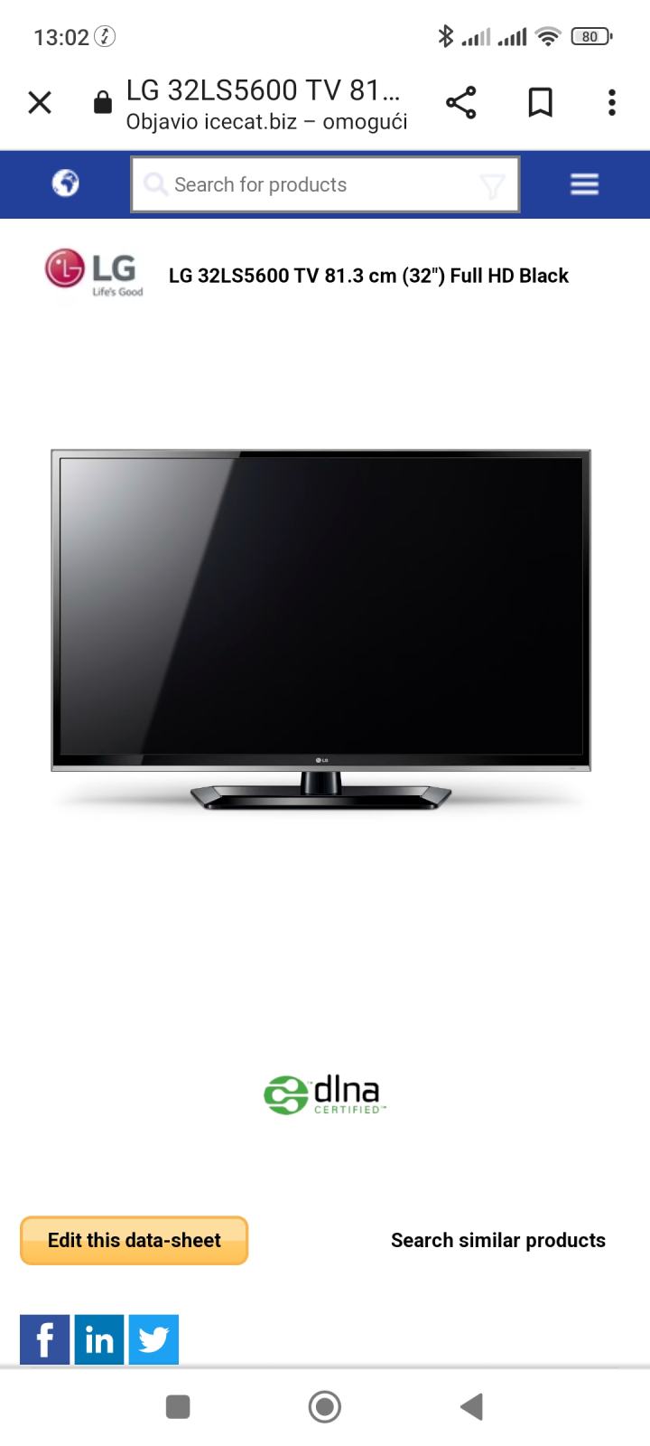 LED tv 32 incha LG 32LS5600